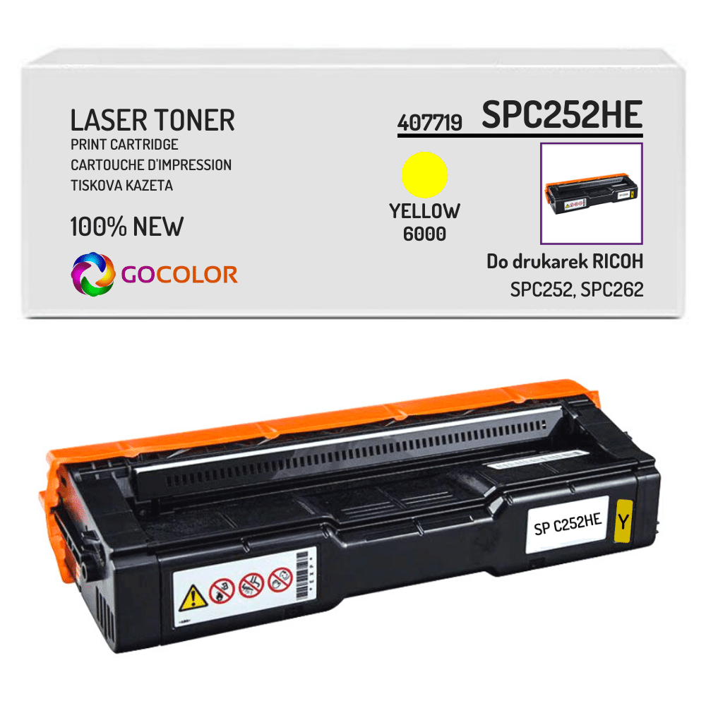 Toner do Ricoh SP C252HE 407719 Yellow nowy | tutonery.pl