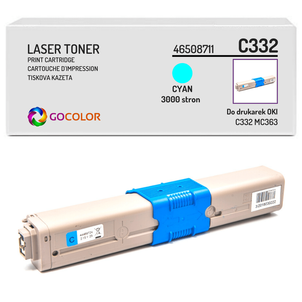 Toner do OKI C332 MC363 46508711 cyan | tutonery.pl